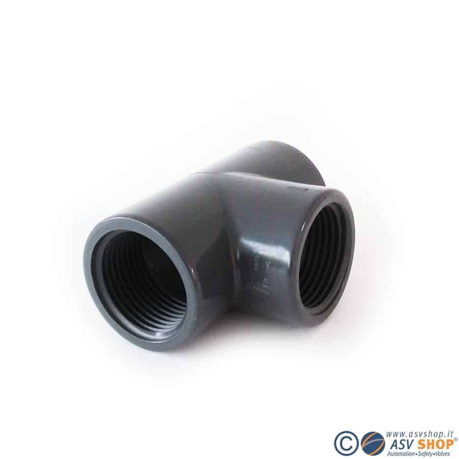 Tee 90° filettata femmina in PVC-U - Raccordi filettati in PVC